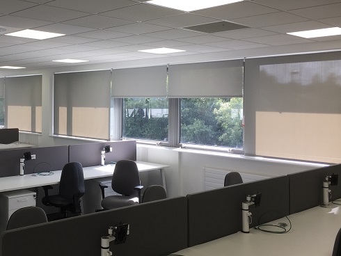 Office roller blinds for office and commercial windows